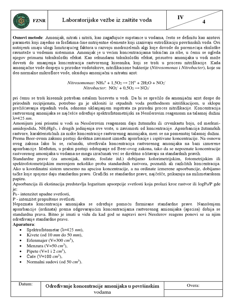 FZNR Vezbe 4-1 | PDF