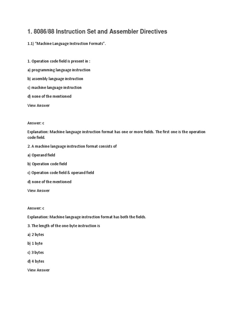 Microprocessor and Microcontroller MCQS by Sanfoundry | PDF | Subroutine | Central Processing Unit