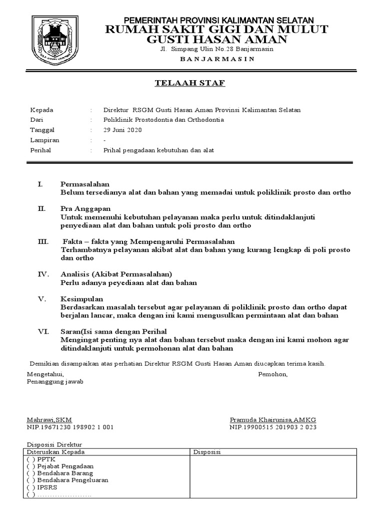 Format Telaah Staf | PDF