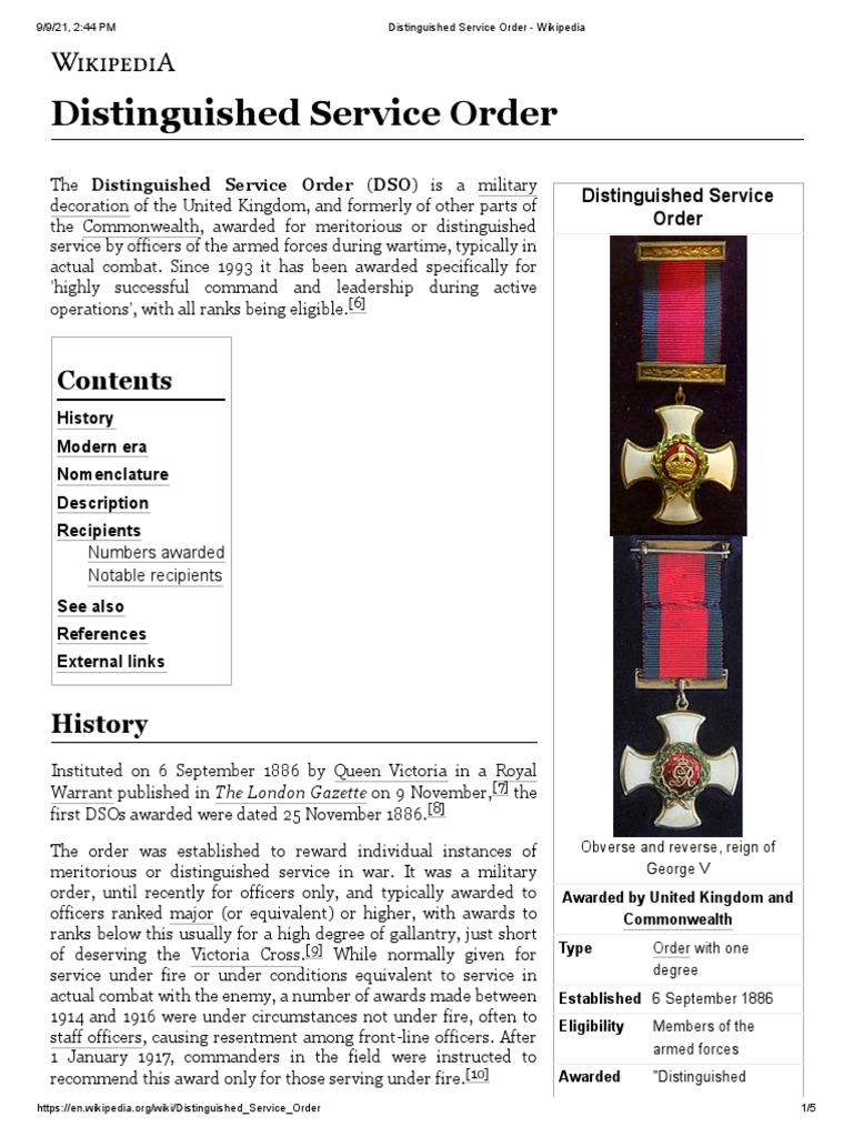 Distinguished Service Order | PDF | Military Of The United Kingdom ...