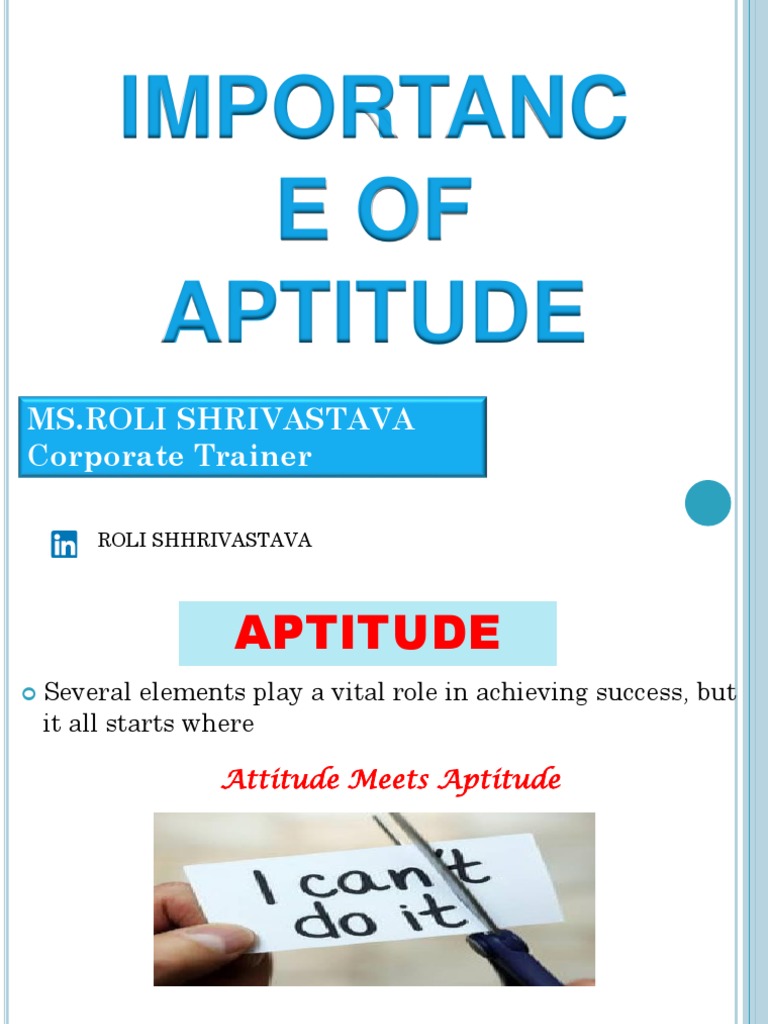 Importance of Aptitude | PDF | Recruitment | Test (Assessment)
