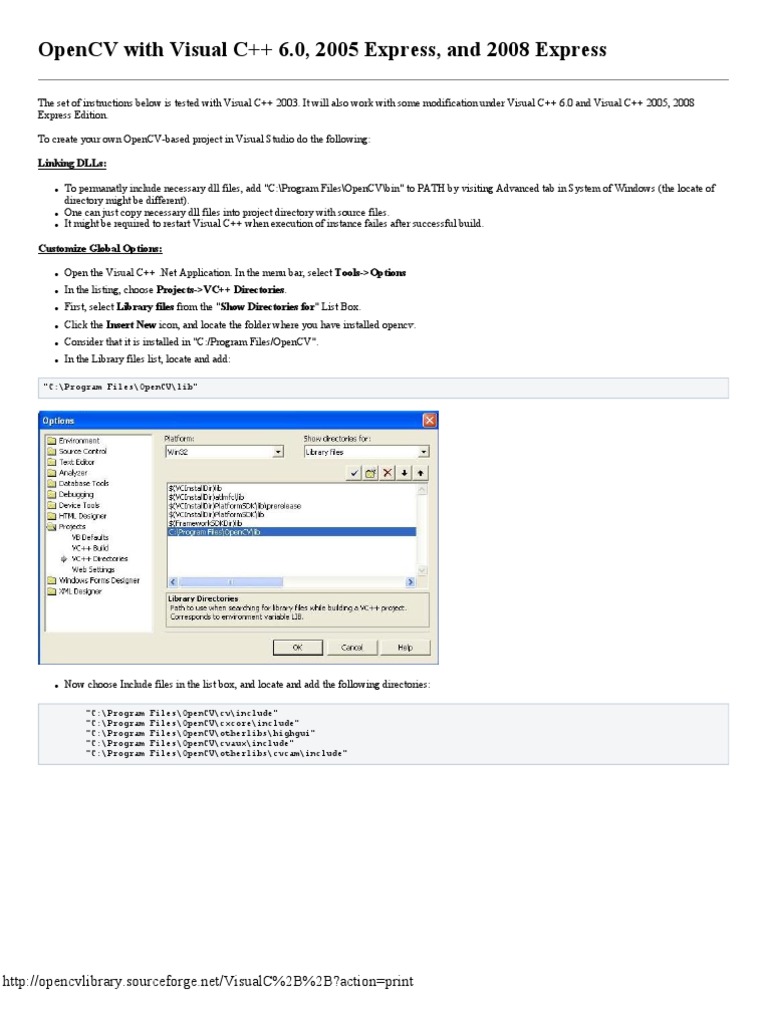 Opencv With Visual C 60 2005 Express And 2008 Express Linking Dlls Pdf System Software