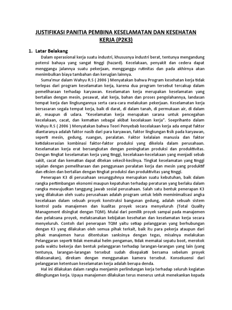 Justifikasi p2k3.1 | PDF