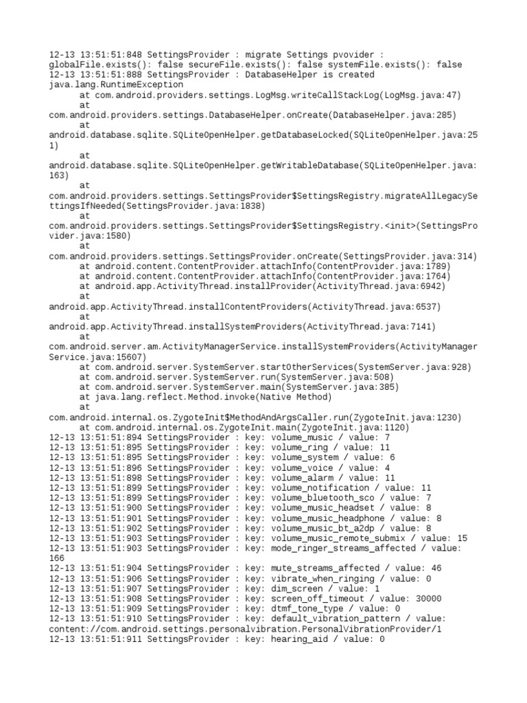 Settings Provider | PDF | Tablet Computer | Mobile Software