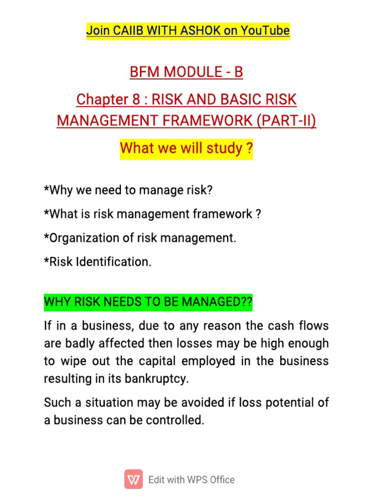 Caiib With Ashok BFM Module B Chapter 8 - Ii | PDF