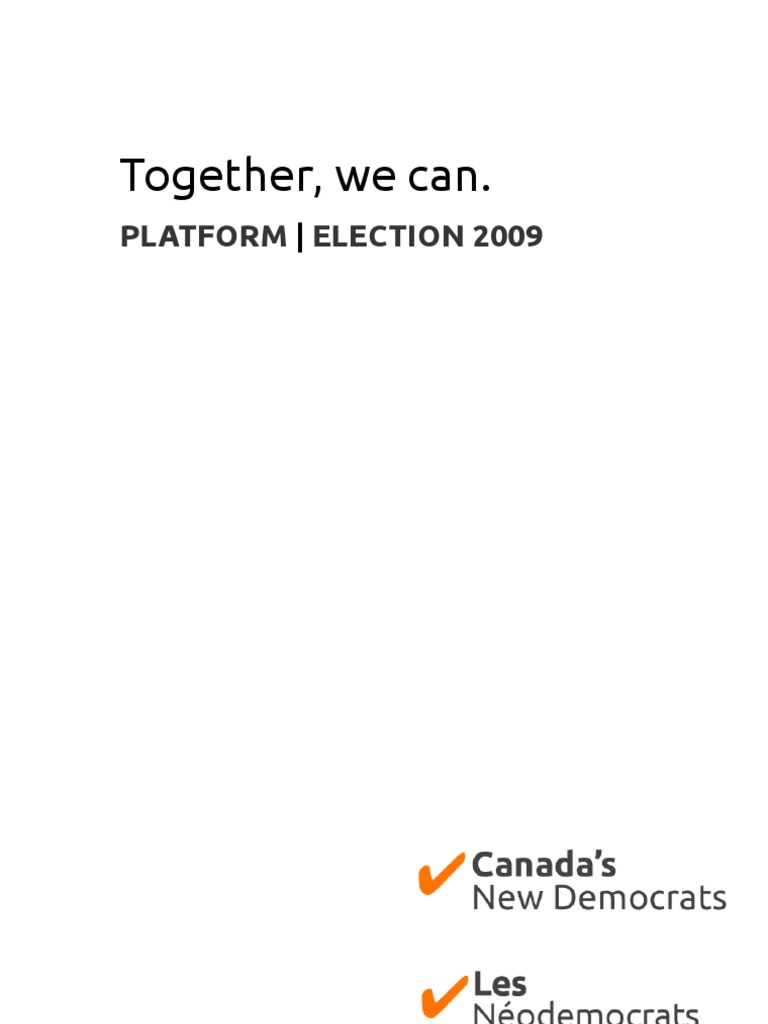 2009 Election Platform Final | PDF | Canada | Employment