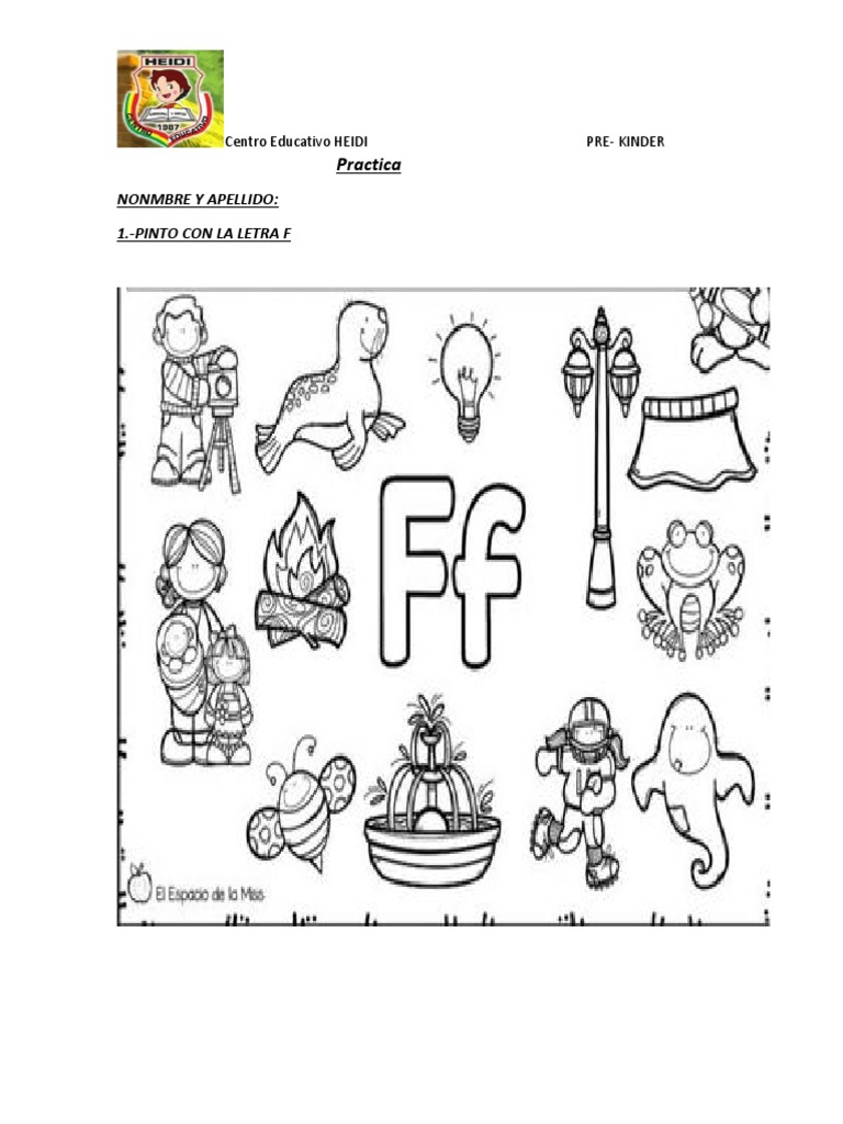 Actividades Pre-Kinder: Letras F y G | PDF