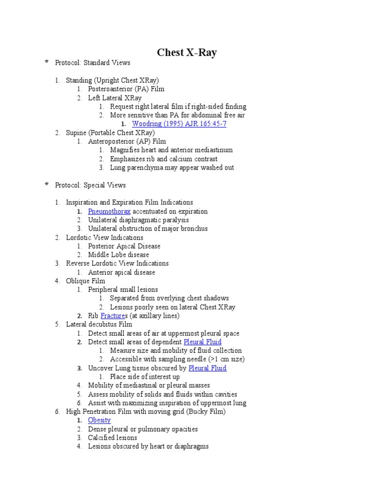 Chest X-Ray Protocols, Views, Findings and Interpretation | PDF | Lung ...