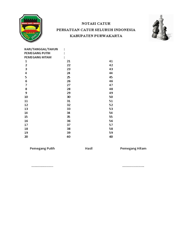 Notasi Catur Purwakarta | PDF