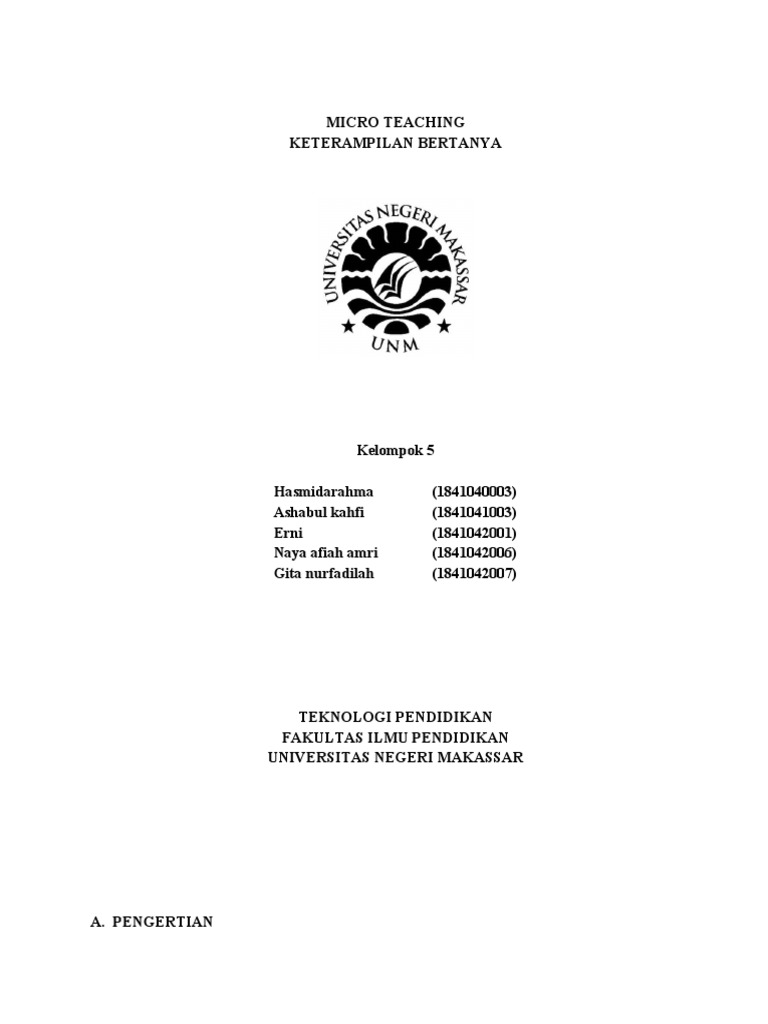 Keterampilan Bertanya dalam Micro Teaching | PDF