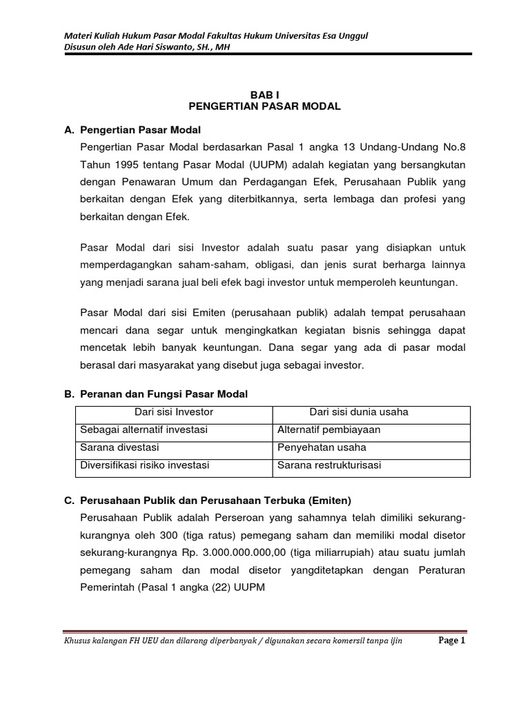 Pengertian Instrumen Pasar Modal | PDF | Pengelolaan Keuangan & Uang