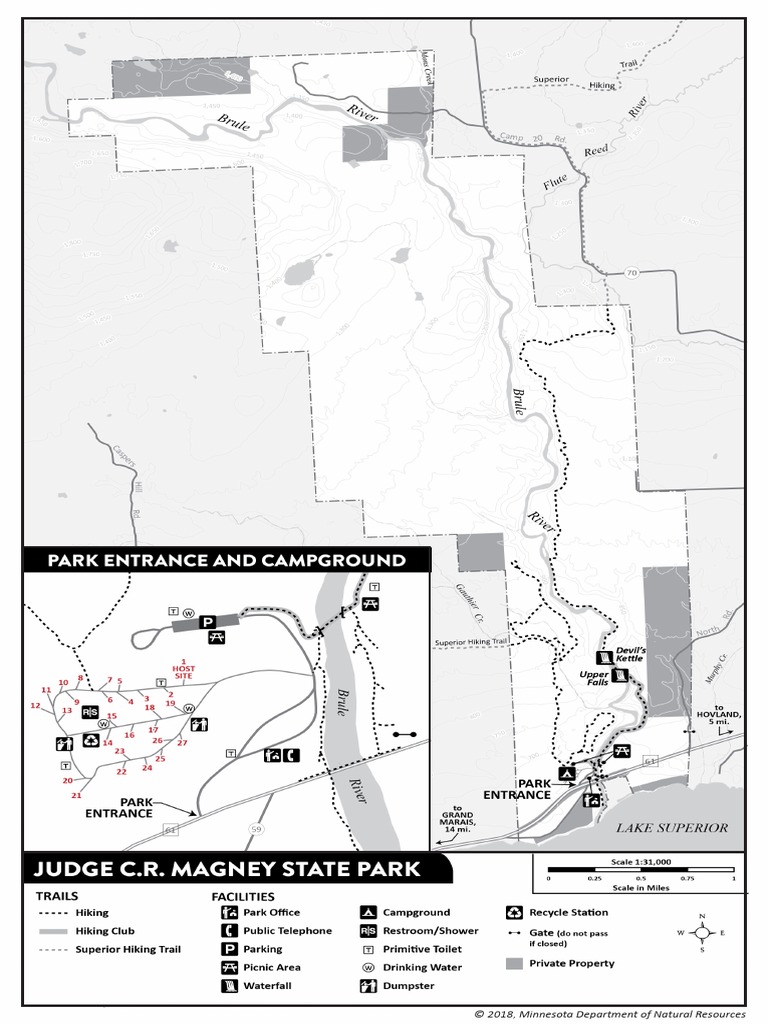 C.R. Magney State Park Map - Source: Minnesota Department of Natural ...