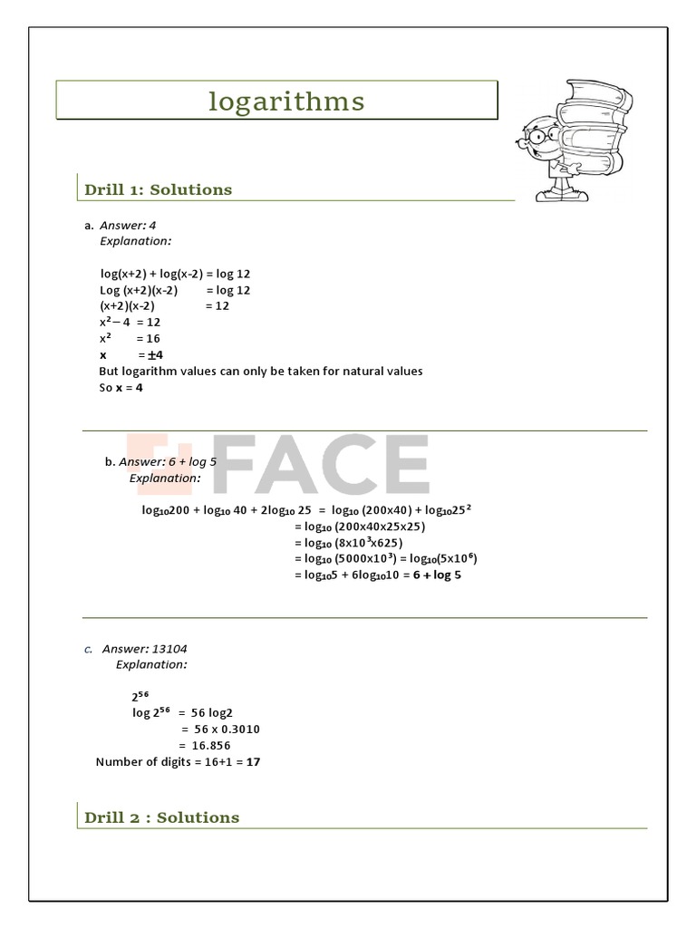 Logarithm, Geometry, Mensuration and Progression | Download Free PDF ...
