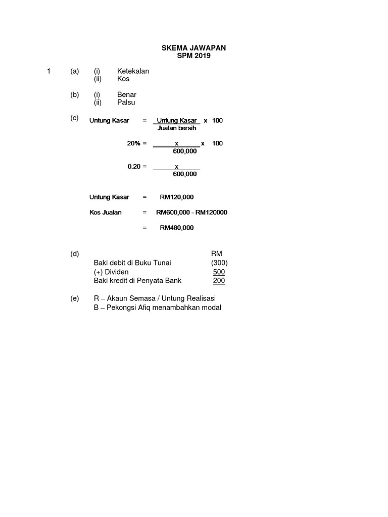 Jawapan SPM 2019 | PDF