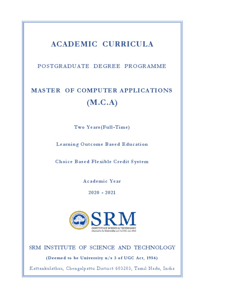 Mca Syllabus 2020 2021 Pdf Method Computer Programming Class Computer Programming