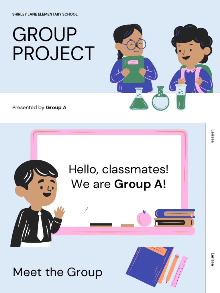 Pastel Blue and White Illustration Group Project Education Presentation ...