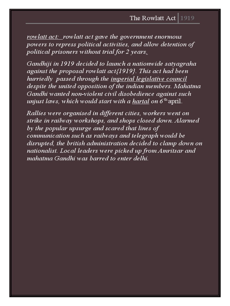 Rowlatt Act | PDF