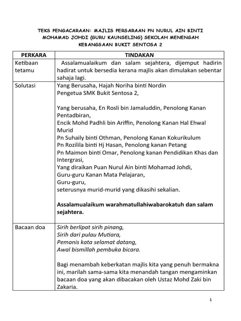 Teks Perpisahan | PDF