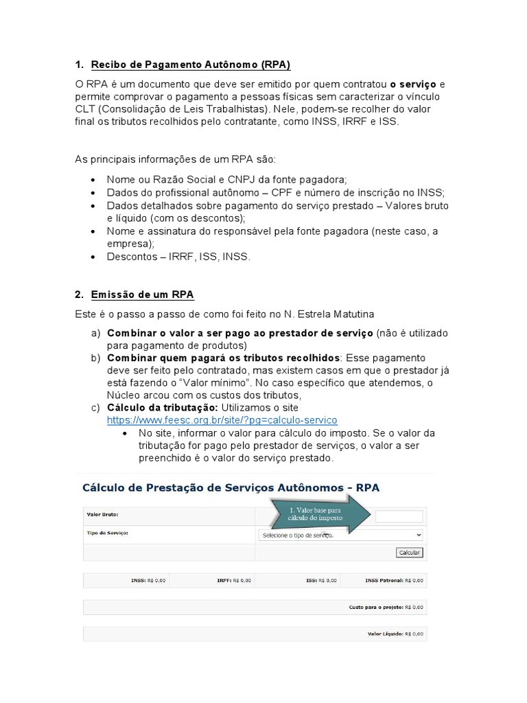 Guia Prático para Emissão de RPA | PDF | Impostos | Economias
