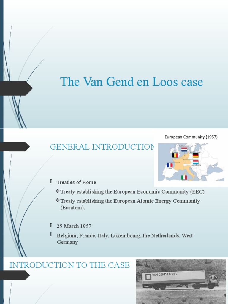 The Van Gend en Loos Case | PDF | European Court Of Justice | European ...