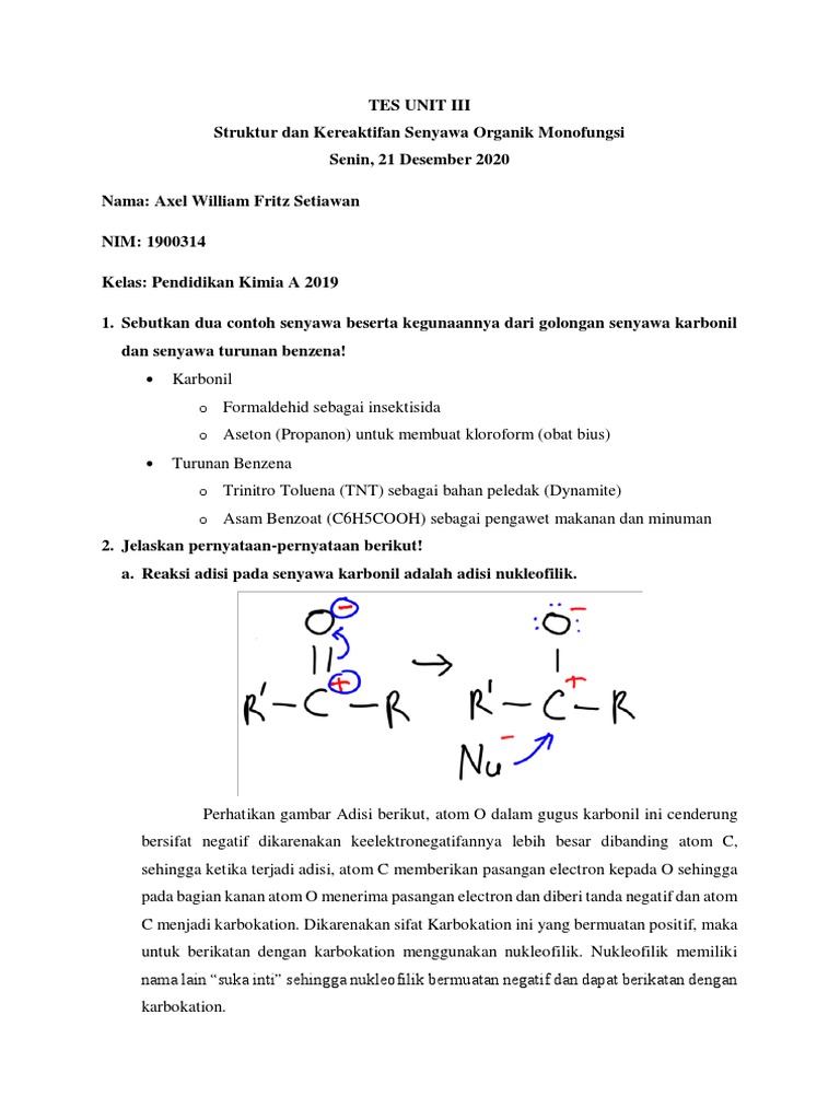 Axel William Fritz Setiawan - Tes Unit 3 Struktur Dan Kereaktifan ...
