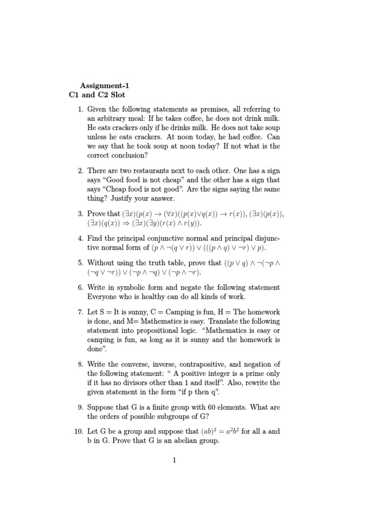 Assignment-1 C1 and C2 Slot | PDF