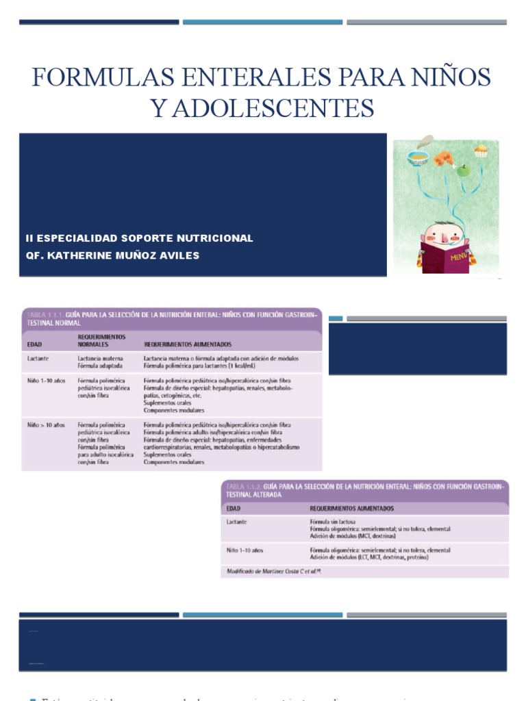 Formulas Enterales para Niños y Adolescentes | PDF | Leche | Nutrición