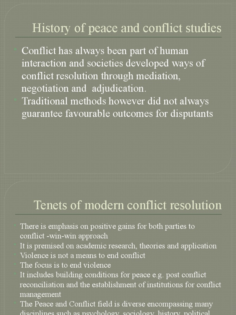 History of Peace and Conflict Studies | PDF | Peace | World Politics