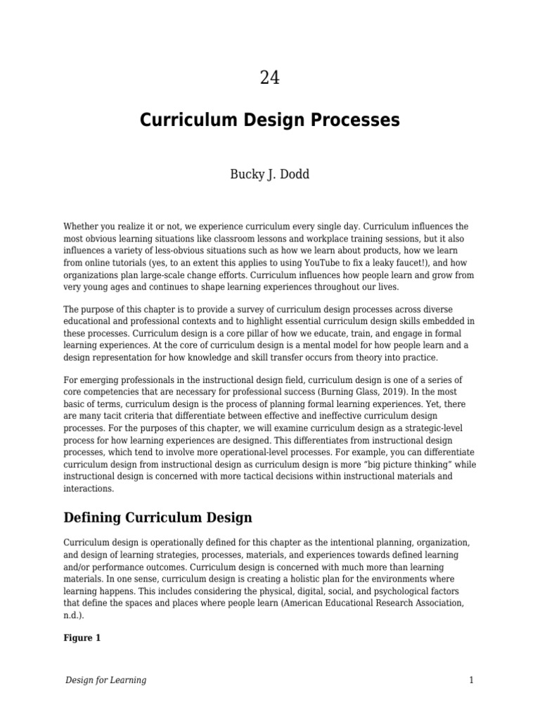 Curriculum Design Processes: Bucky J. Dodd | PDF | Curriculum | Learning