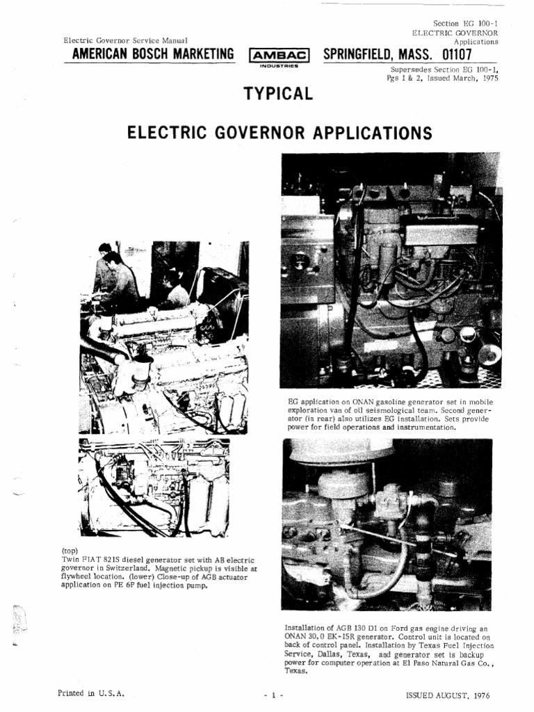 Electric Governor Service Manual | PDF | Diesel Engine | Engines