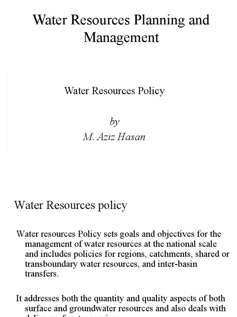 Water Resources Planning and Management | PDF | Water Resources | Policy