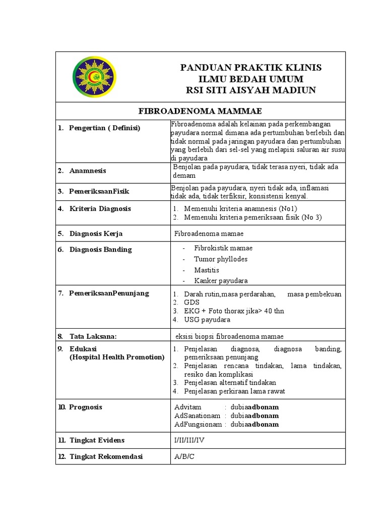 Panduan Fibroadenoma Mammae | PDF