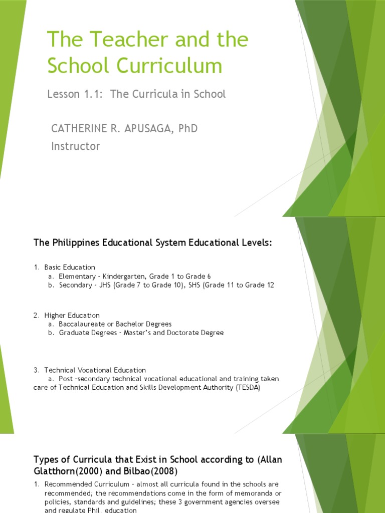 Beed III-lesson 1.1-The Curricula in School Sept 4 2021 | PDF ...