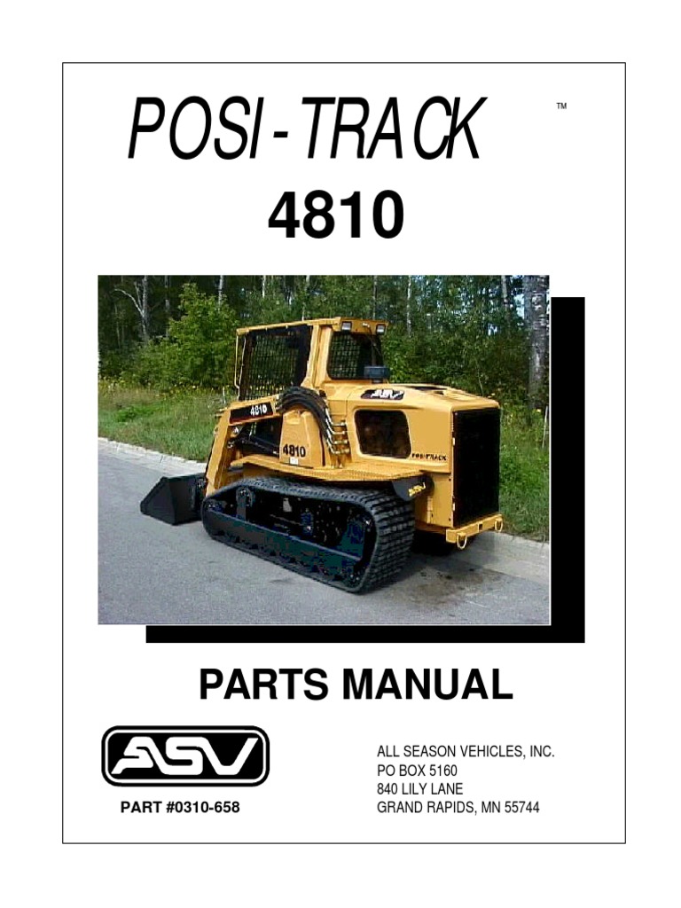 Asv 4810 Skid Steer Parts Manual | PDF | Screw | Vehicle Technology