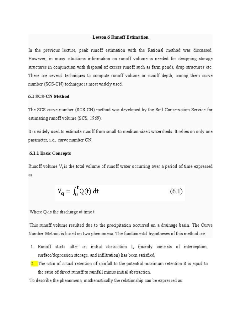 Runoff Estimation | PDF | Surface Runoff | Drainage Basin