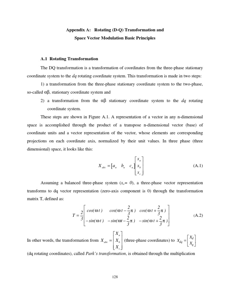 DQ Transformation and Modulation Basics | PDF