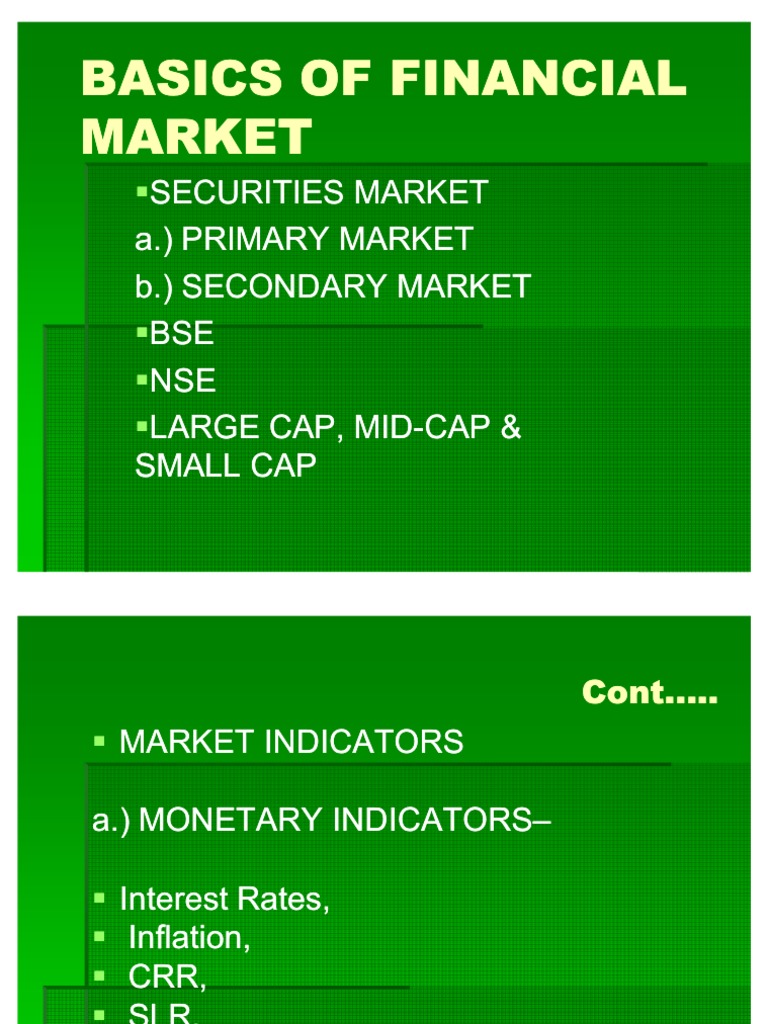 Basics of Financial Market | PDF | Financial Markets | Moneyness