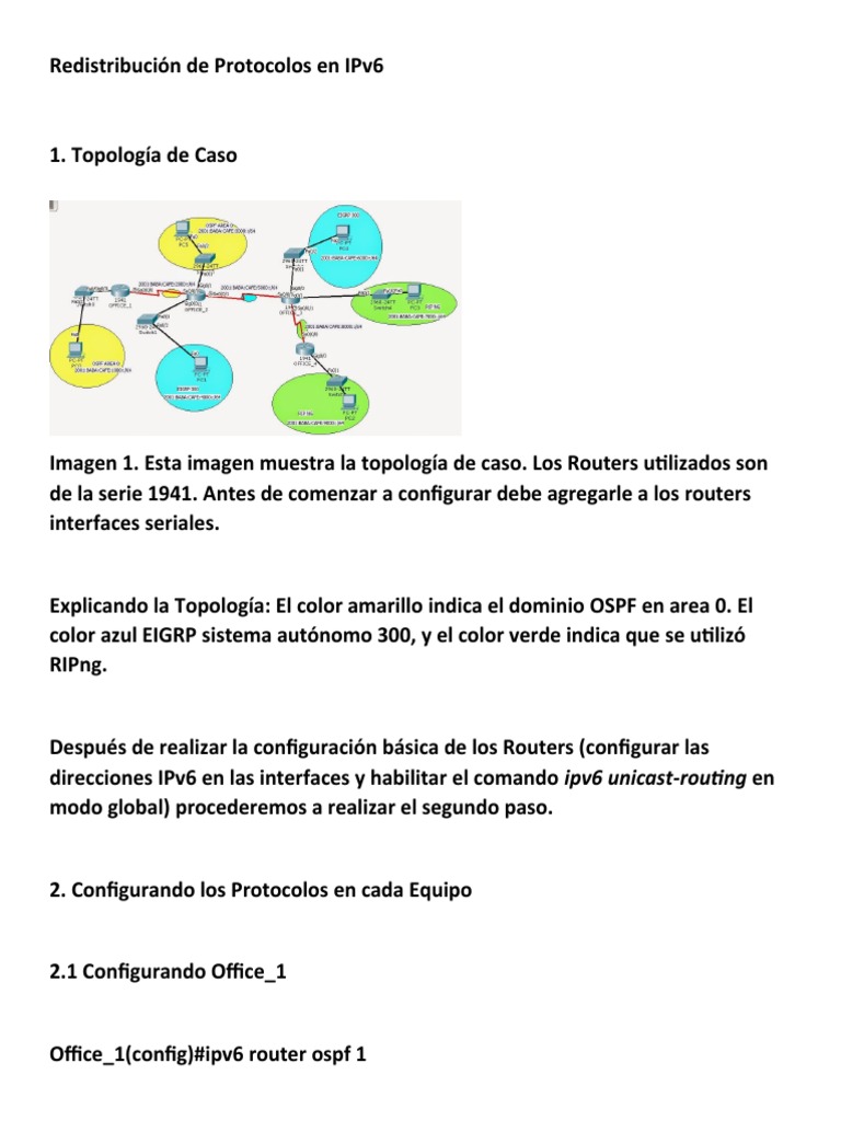 Redistribución de Protocolos en IPv6 | PDF | Enrutador (Computación) | Yo Pv6