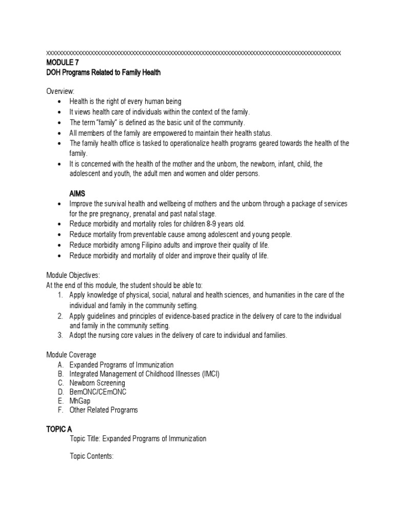 Module 7 - DOH Program | PDF | Pneumonia | Vaccines