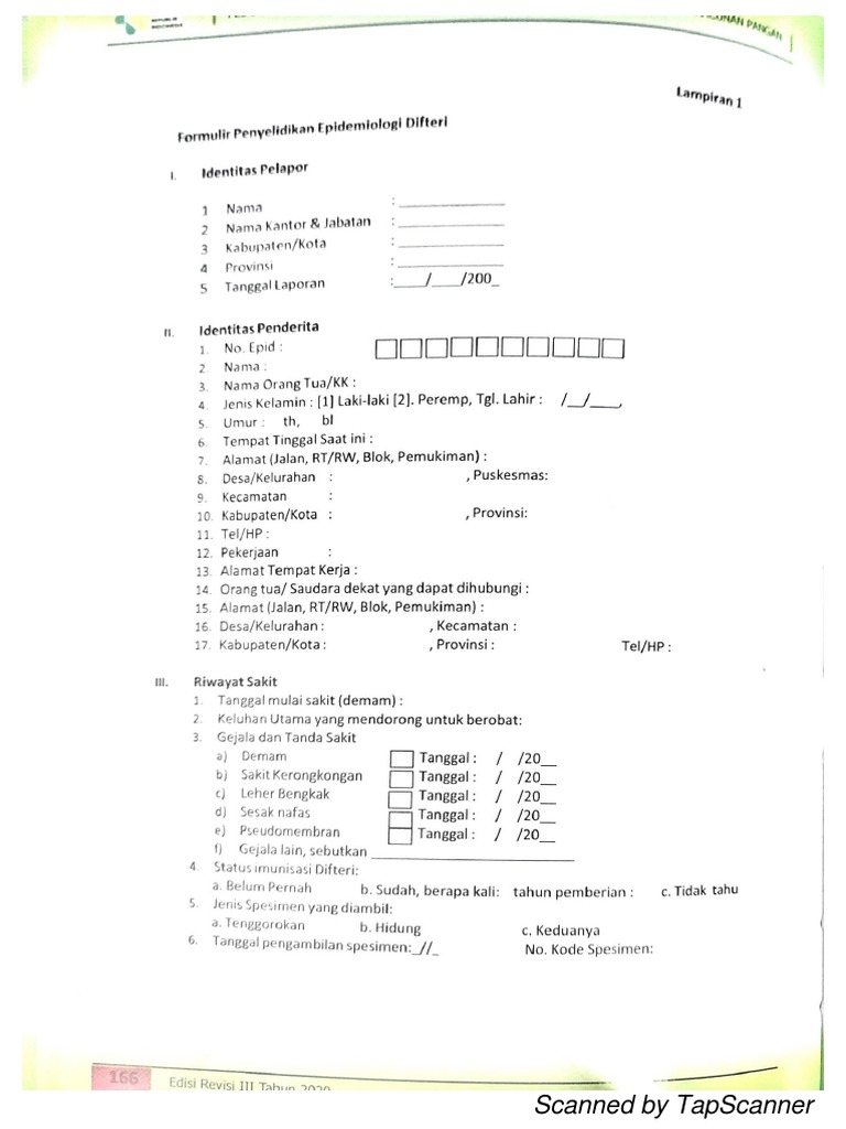 Formulir PE Difteri | PDF