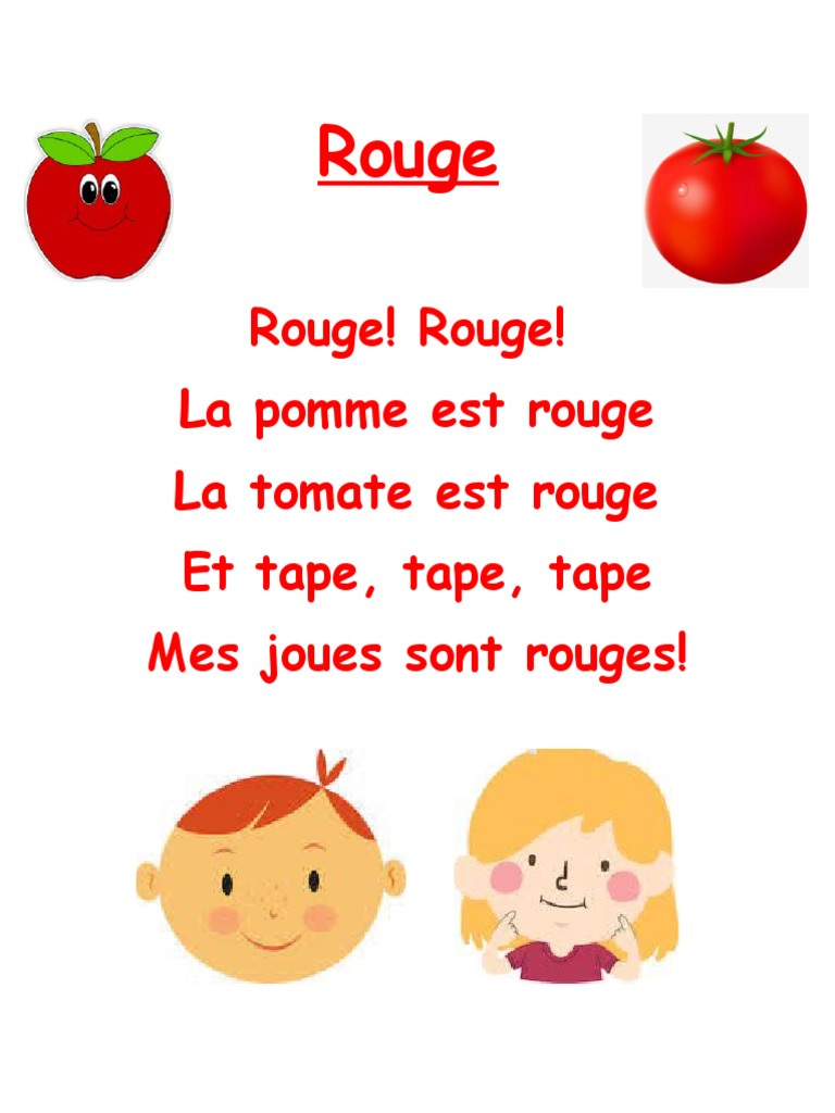 Rouge! Rouge! La Pomme Est Rouge La Tomate Est Rouge Et Tape, Tape ...