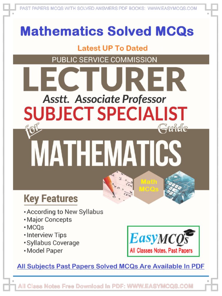 Mathematics MCQs | PDF | Area | Volume