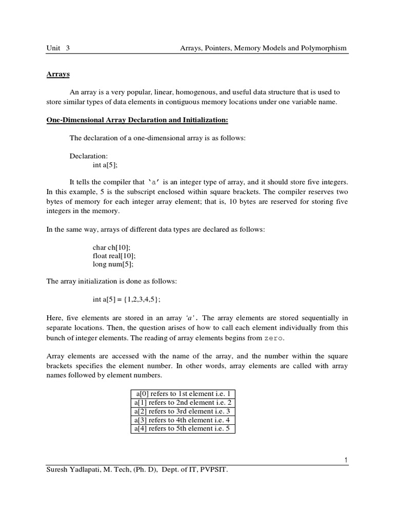 Unit 3 Pdf Pointer Computer Programming Class Computer Programming