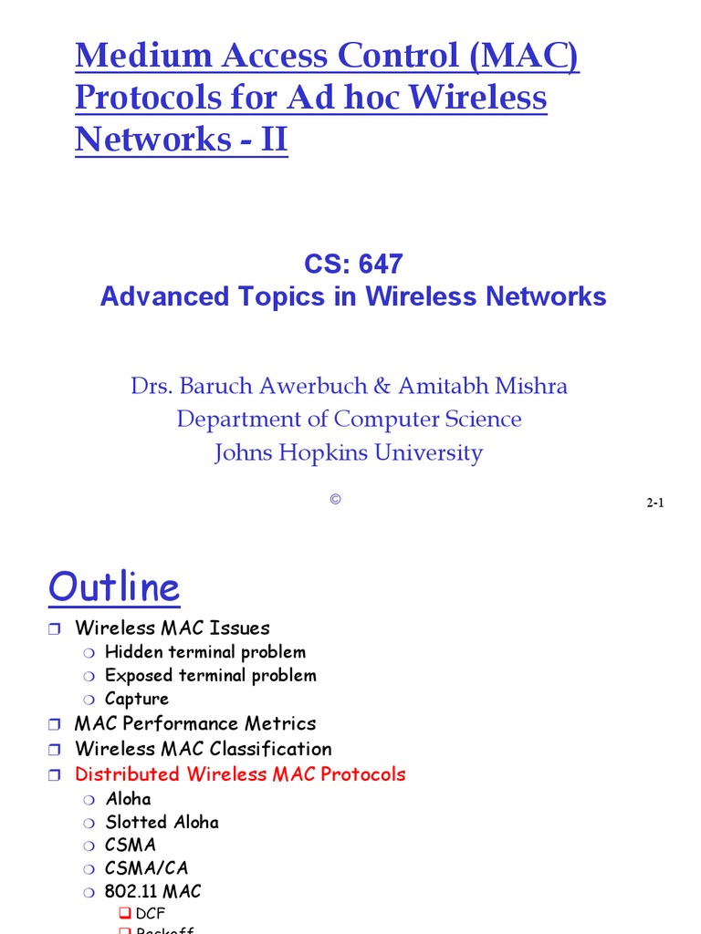 Mac Lecture 2 | PDF | Wireless Networking | Networking