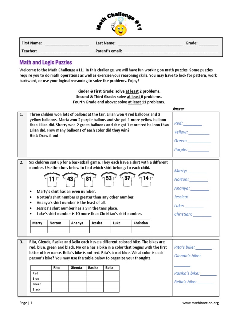 Math and Logic Puzzles: Answer | PDF | Cupcake