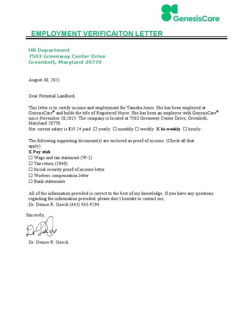 Employee Verification Letter | PDF | Finance & Money Management ...