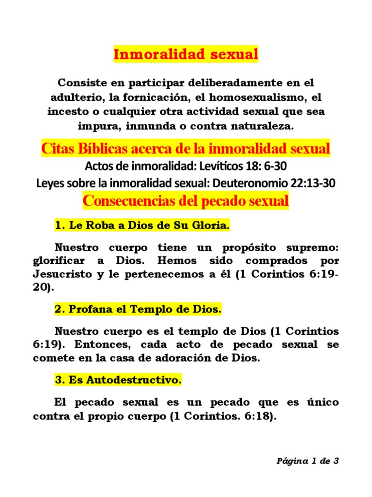 Inmoralidad Sexual | PDF | Pecado | Creencia religiosa y doctrina