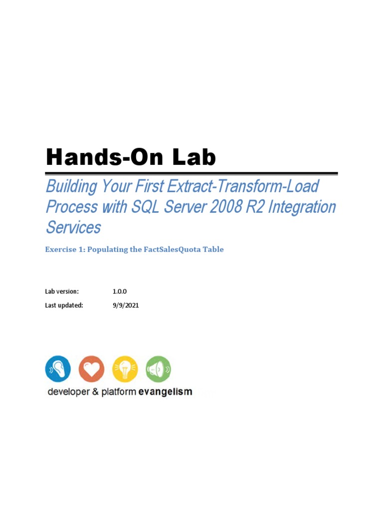 Hands-On Lab: Building Your First Extract-Transform-Load Process With SQL Server 2008 R2 ...