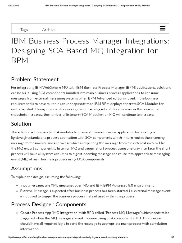 IBM Business Process Manager Integrations - Designing SCA Based MQ ...