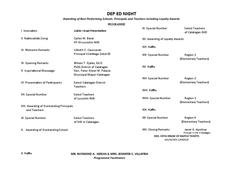 Deped Night Program Final | PDF
